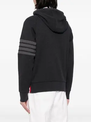 Thom Browne 4-bar Zip-up Hoodie - Grey