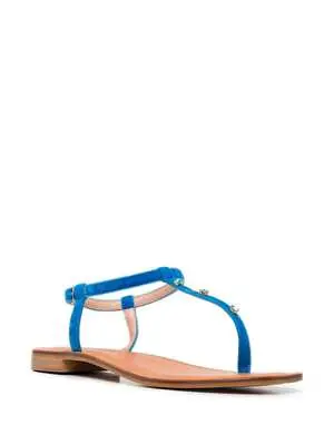 MADISON MAISON Embellished Leather Thong Sandals