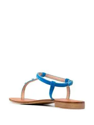MADISON MAISON Embellished Leather Thong Sandals