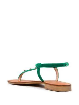 MADISON MAISON Embellished Leather Thong Sandals