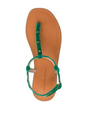 MADISON MAISON Embellished Leather Thong Sandals