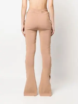 ANDREĀDAMO Cut-out Flared Knit Trousers - Neutrals