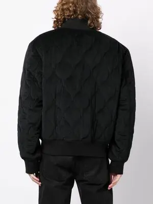 Versace Logo-patch Quilted Bomber Jacket