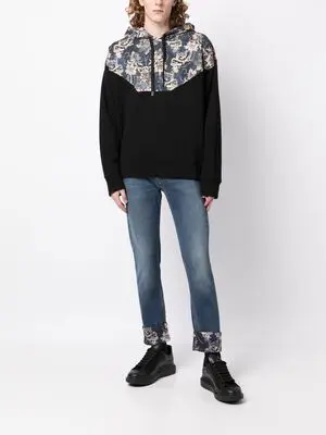 Versace Floral-print Cropped Jeans