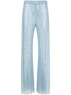 Khrisjoy Crystal-embellished Mesh Wide Leg Trousers