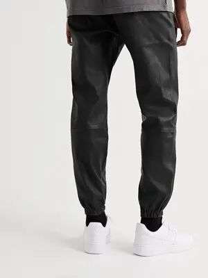 John Elliott La Tapered Leather Sweatpants L