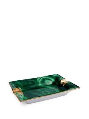 L'Objet Malachite Porcelain Ashtray