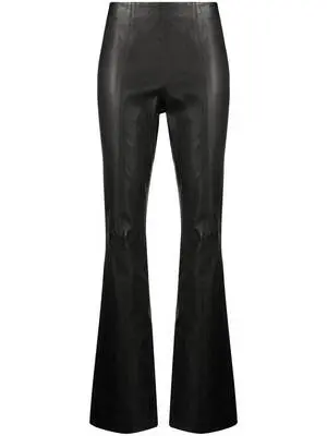 Rag & Bone Mid-rise Flared Leather Trousers - Black