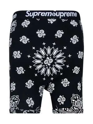 Supreme X Hanes Bandana-Print Pack Of Two Briefs - Black