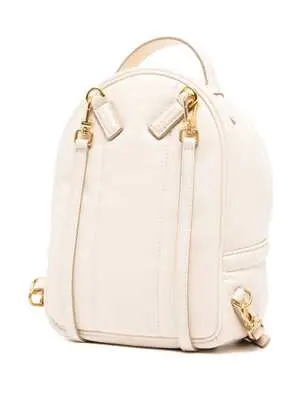 Bally Leather Logo Backpack - White