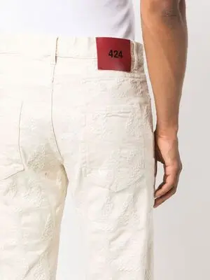 424 Bleach-wash Straight-leg Jeans