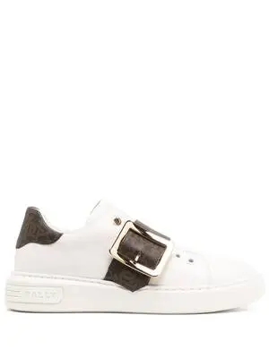 Bally Monogram Buckled Leather Sneakers