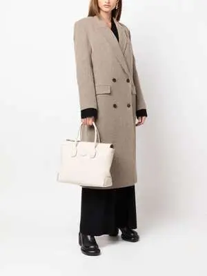 TOD'S Pebbled Leather Tote - White