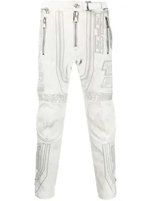 Balmain Embroidered-design Tapered Trousers