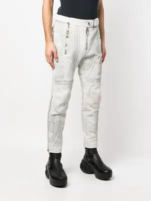 Balmain Embroidered-design Tapered Trousers