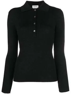 P.a.r.o.s.h Ribbed-knit Wool Polo Hirt