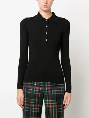 P.a.r.o.s.h Ribbed-knit Wool Polo Hirt