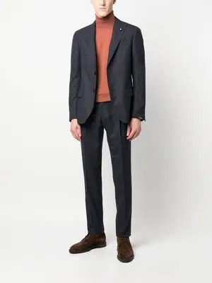 LARDINI Roll Neck Wool Top - Red