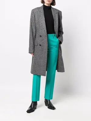 Ami Houndstooth Double-breasted Overcoat
