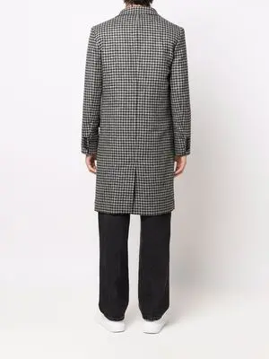 Ami Houndstooth Double-breasted Overcoat