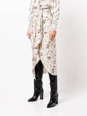 MARANT ETOILE Berthe Floral-print Midi Skirt