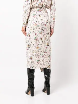 MARANT ETOILE Berthe Floral-print Midi Skirt