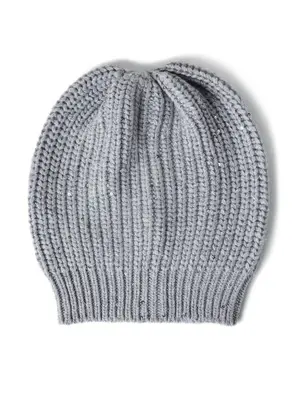 Brunello Cucinelli Ribbed-knit Beanie - Grey