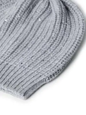 Brunello Cucinelli Ribbed-knit Beanie - Grey