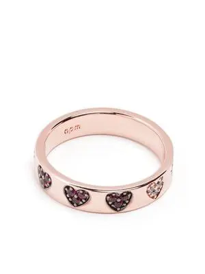 APM MONACO Plated Crystal-heart Ring