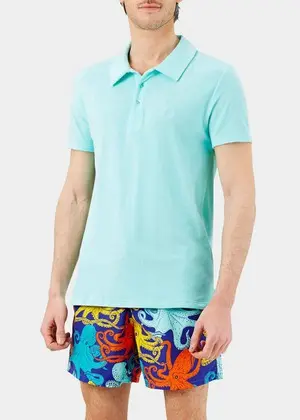 Vilebrequin Organic Terry Polo Shirt Lagon