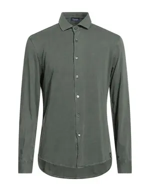 DRUMOHR Man Shirt White Size S Cotton Military Green