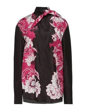 Valentino Garavani Floral Print Silk Bow Shirt