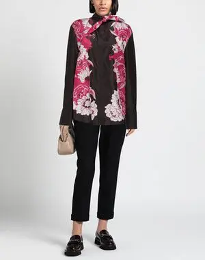 Valentino Garavani Floral Print Silk Bow Shirt