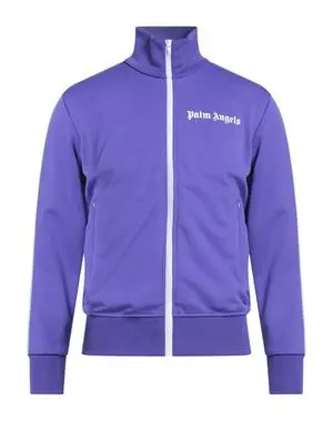 Palm Angels Zippered Long Sleeve Sweatshirt - Purple