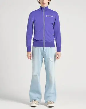 Palm Angels Zippered Long Sleeve Sweatshirt - Purple
