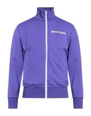Palm Angels Zippered Long Sleeve Sweatshirt - Purple