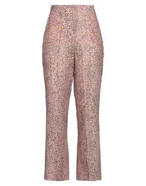 SOALLURE Floral Flared Linen Pants - Pink