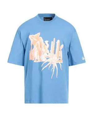 Neil Barrett Man T-shirt Black Size S Cotton Blue