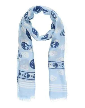 Alexander McQueen Woman Scarf Ivory Size - Modal Blue