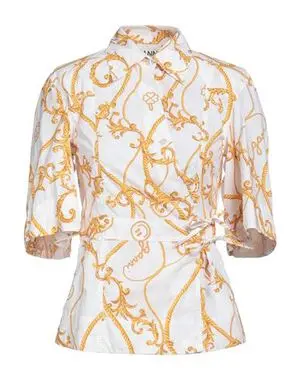GANNI Cotton Shirt With Two-tone Print