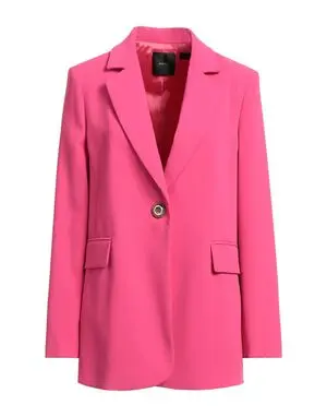 Pinko Single-Breasted Crepe Blazer Fuchsia