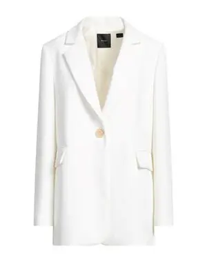 Pinko Single-Breasted Crepe Blazer White