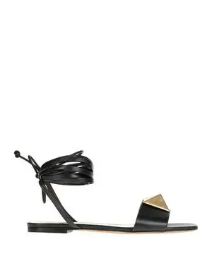 Valentino Garavani Dark Leather Sandals Black