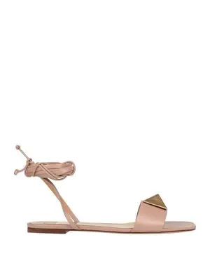 Valentino Garavani Dark Leather Sandals Light Brown