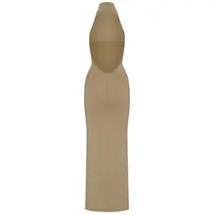 SKIMS Smooth Lounge Low Back Halter Dress - Khaki