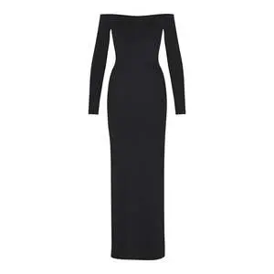 high neck dress with open back Fluid Backless Halter Maxi Dress with Slit Detail main image 0