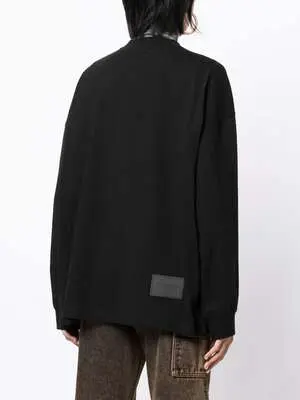 We11Done Multi-logo Cotton Sweatshirt - Black