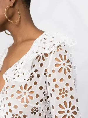 Saint Laurent Embroidered Long-sleeve Blouse