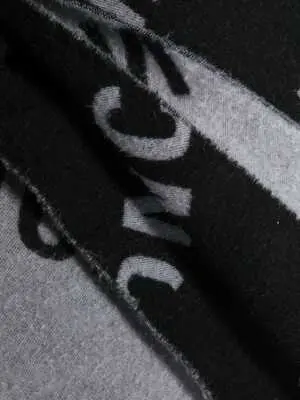 Balenciaga Fringed Jacquard-logo Scarf