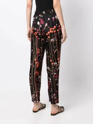 Red Valentino Star-print Silk Trousers - Black